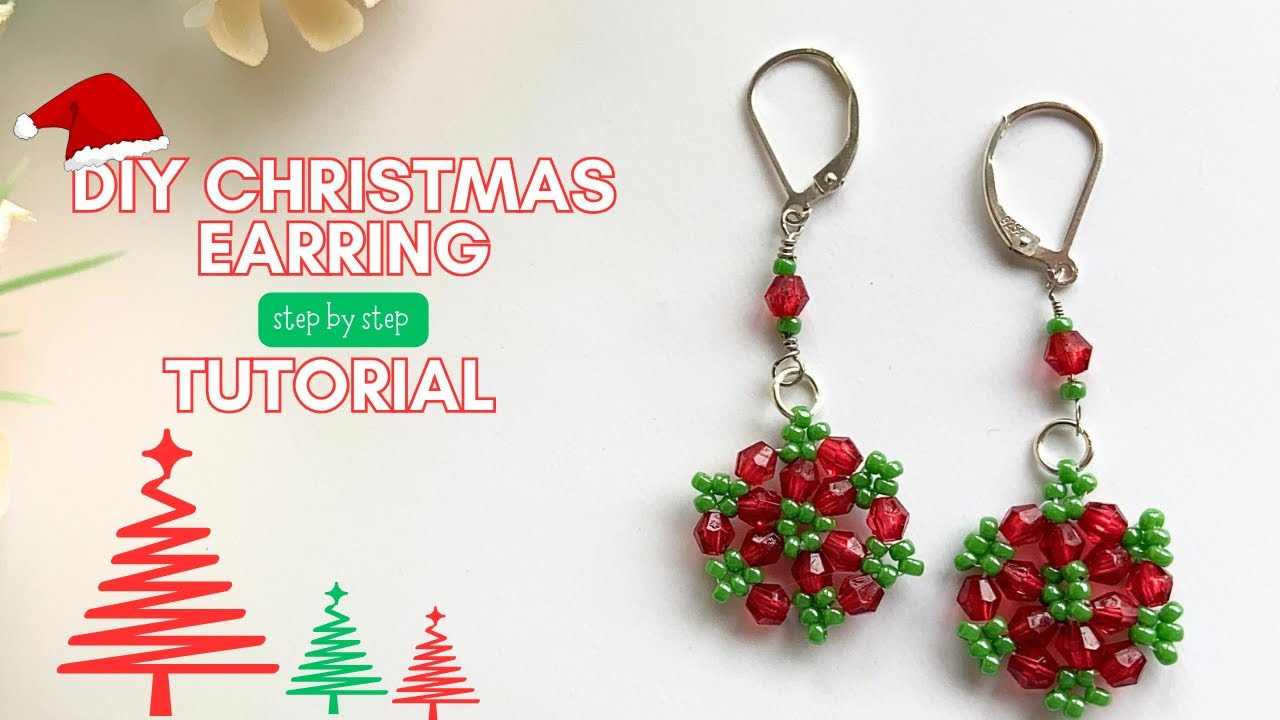 diy christmas earring tutorial, part 2 - YouTube