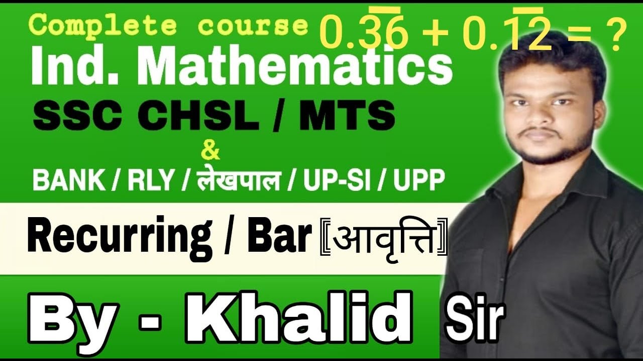 Recurring Bar Decimal How To Solve Bar Questions BY Recurring Bar Decimal How To Solve Bar Questions BY