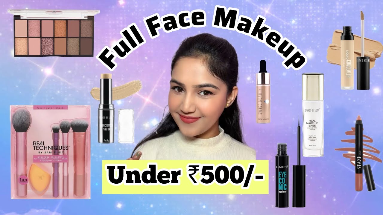 Full Face Makeup 🥰Products Under ₹500/-😱🤫 Esay Tutorial - YouTube