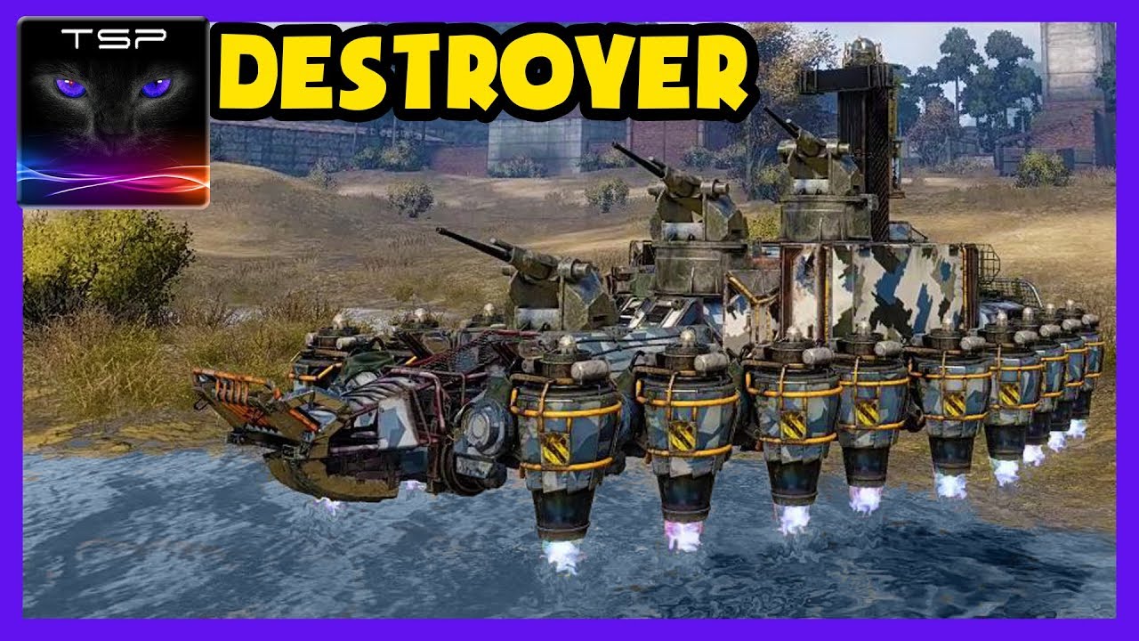Crossout #107 DESTROYER Hover Ship ¦ 3x Whirlwind Build & Gameplay ...