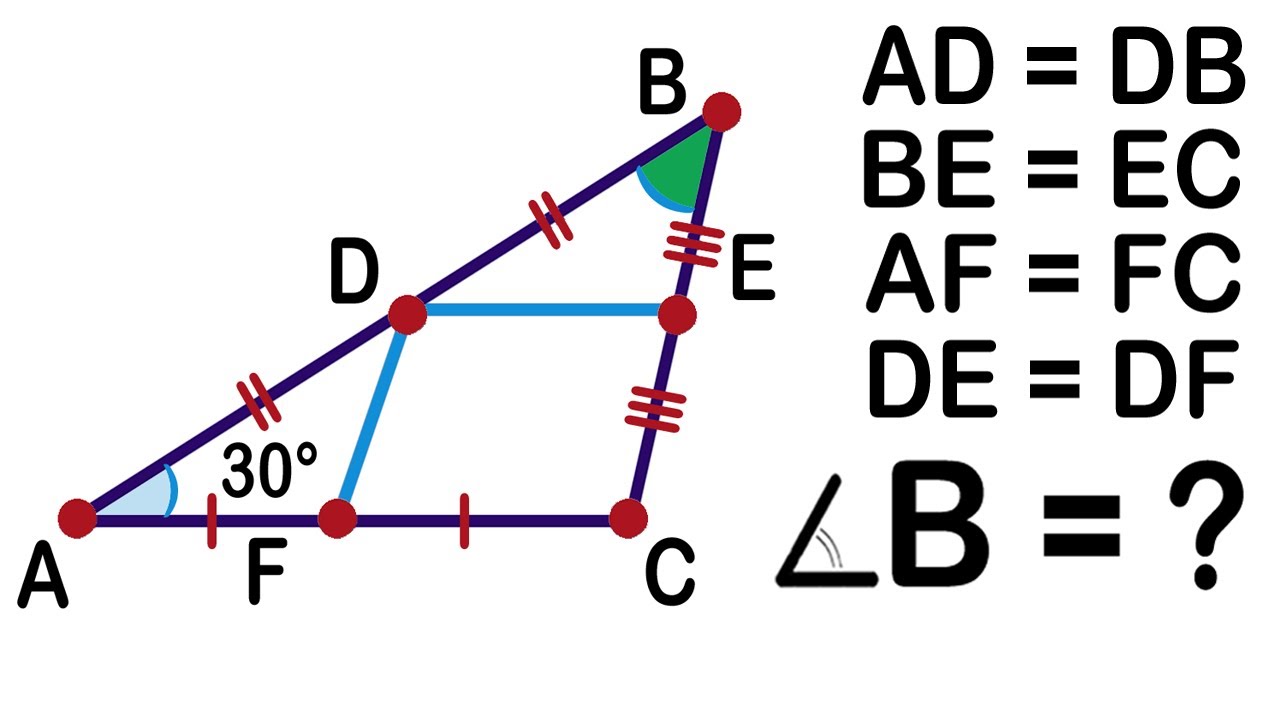 What is the measure of angle B in the triangle ABC? Angle A = 30°. Math ...