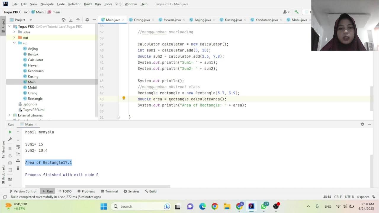 Implementasi Encapsulation (setter & getter), Polymorfisme, Override, Overloading dan Abstract ...