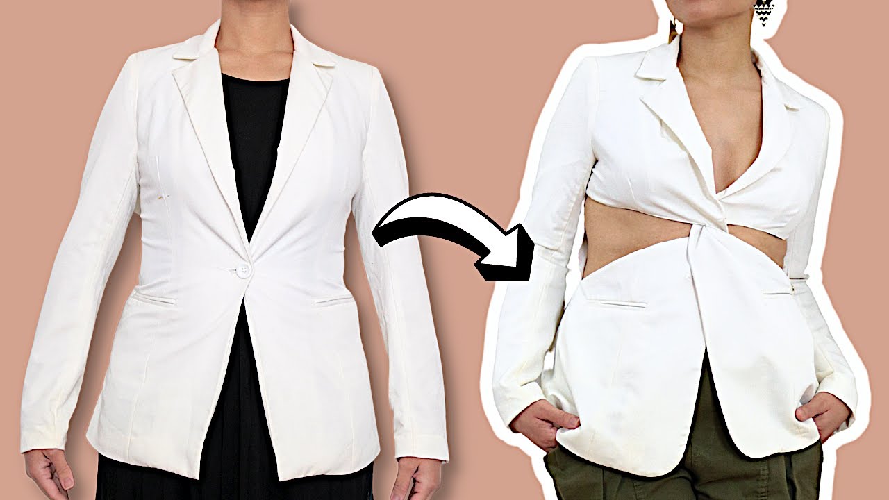 How to Turn Your Basic Blazer into a Twisted Cutout Statement Piece # ...