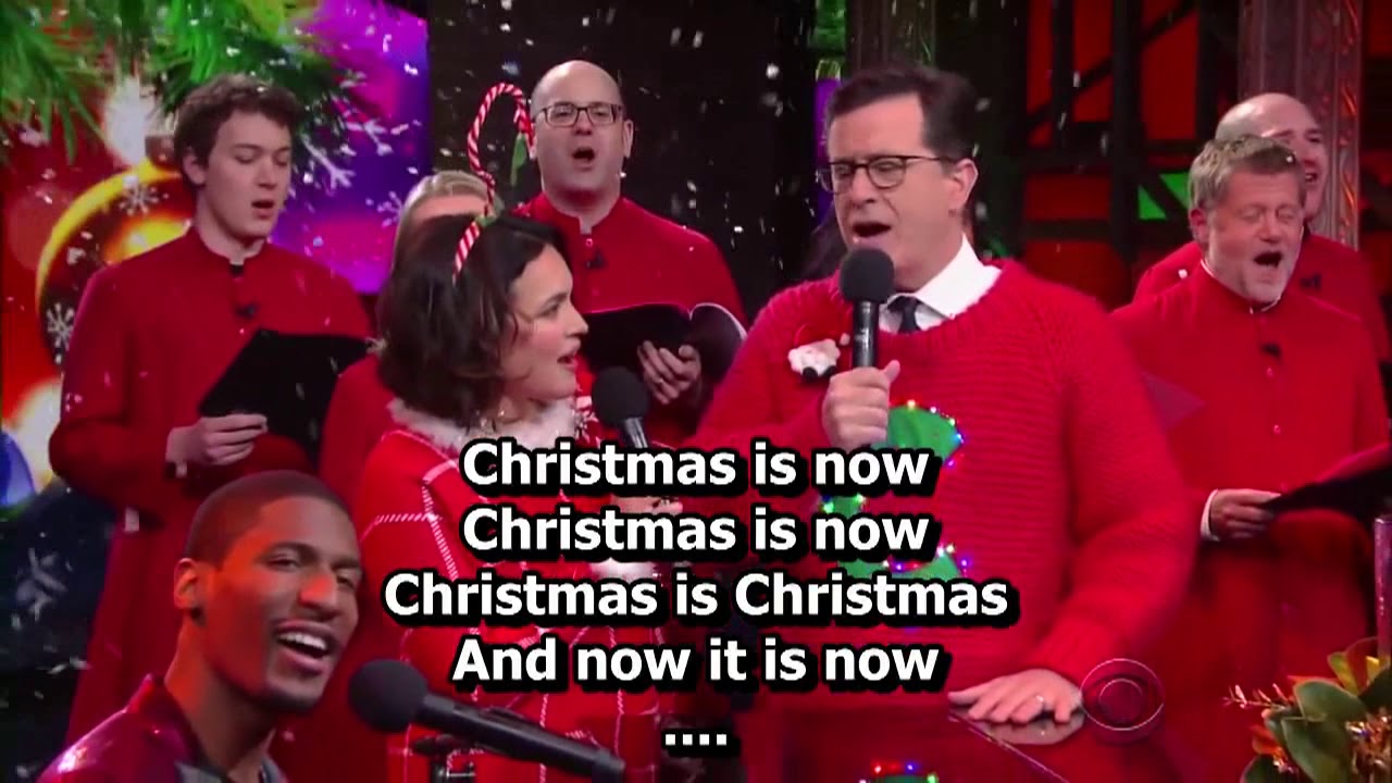 Norah Jones and Stephen Colbert - Christmas Is Now - YouTube