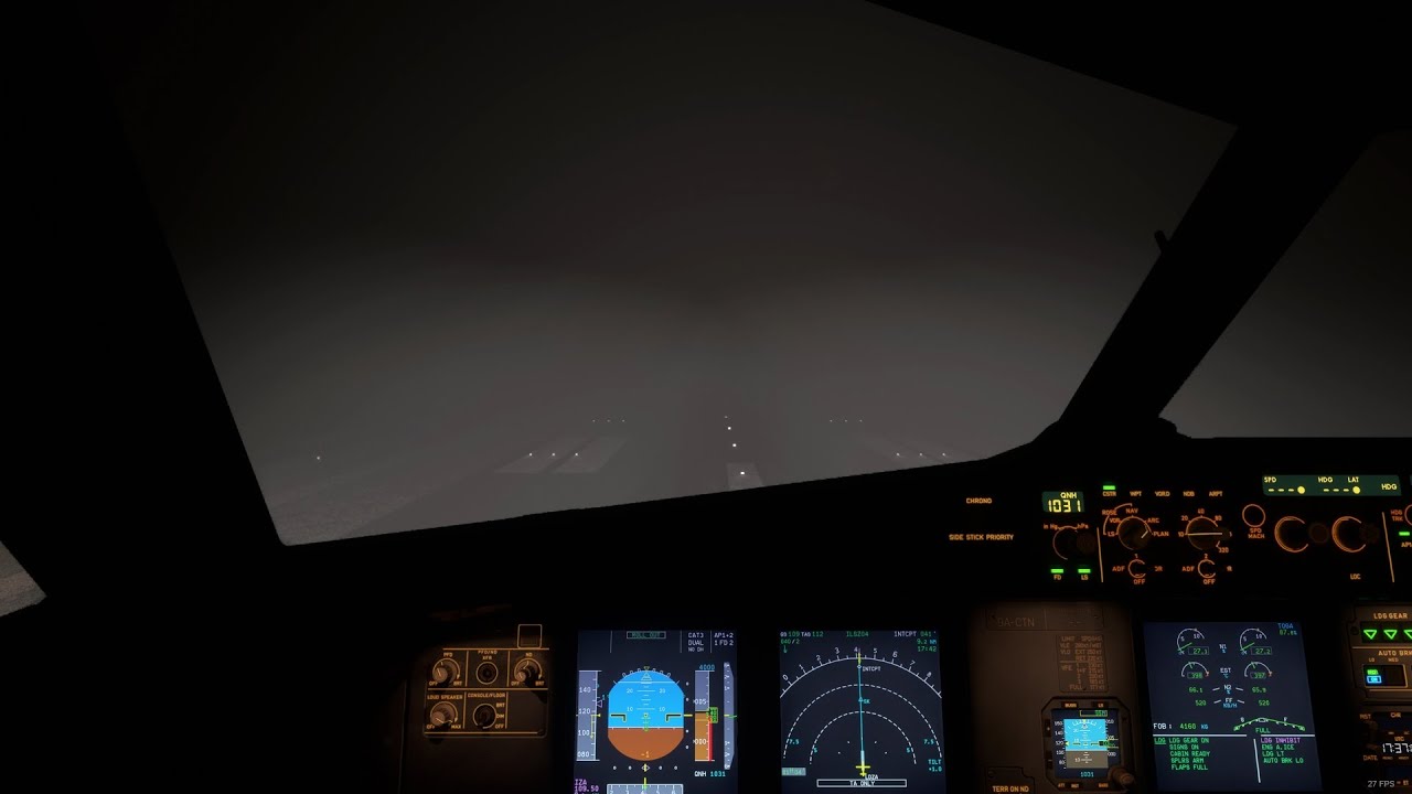 CAT3b Approach + Autoland in Low Visibility (100m) at LDZA [MSFS2020 ...
