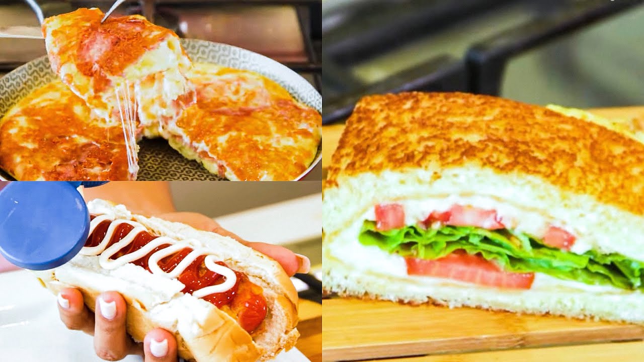 3 RECEITAS DE LANCHE RÁPIDAS E FÁCEIS - YouTube