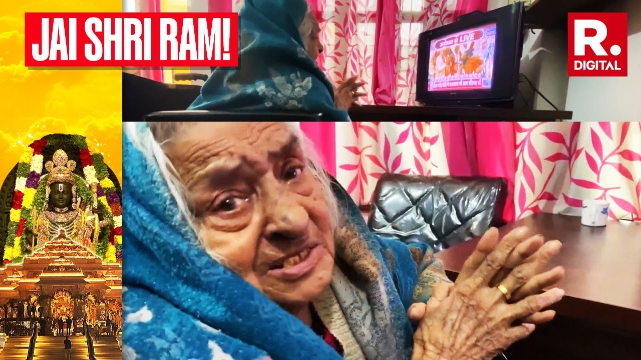 80-year-old woman tears up watching Pran Pratishtha ceremony at Ayodhya ...