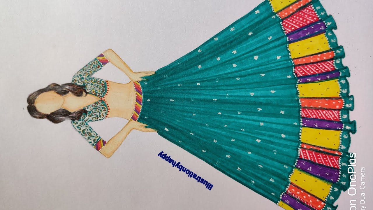 Girl Drees Design Drawing Video Youtube