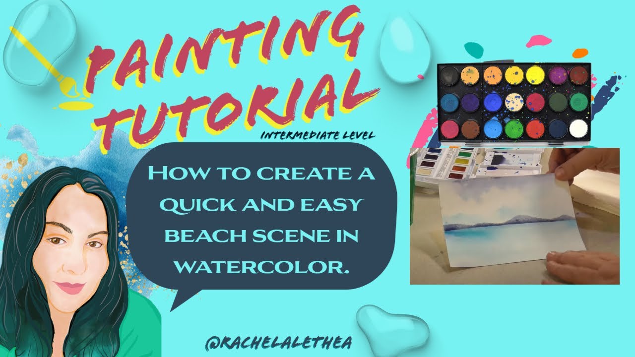 watercolor tutorial, beach scene - YouTube