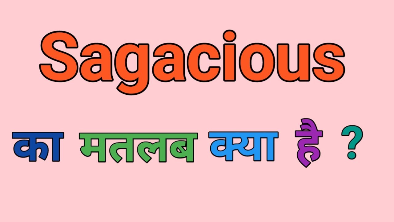 Sagacious meaning in hindi || Sagacious ka matlab kya hota hai | | word ...