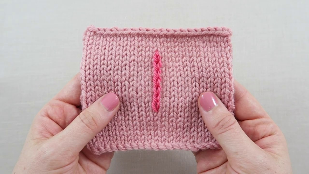 How to customise your knitting with Broad Chain Stitch - YouTube