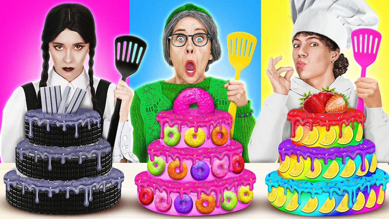 WEDNESDAY vs. GRANNY COOKING GAME || Who Wins? Extreme Food ...