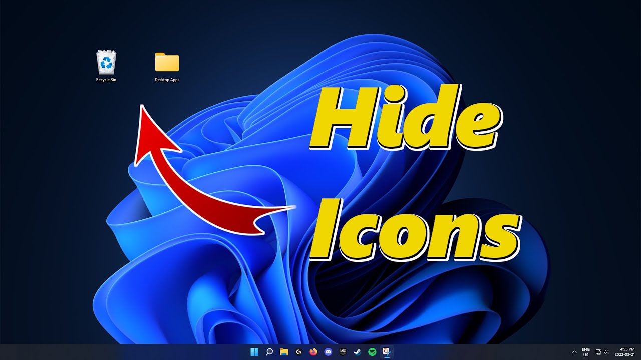 How to Hide Desktop Icons Windows 11 - YouTube
