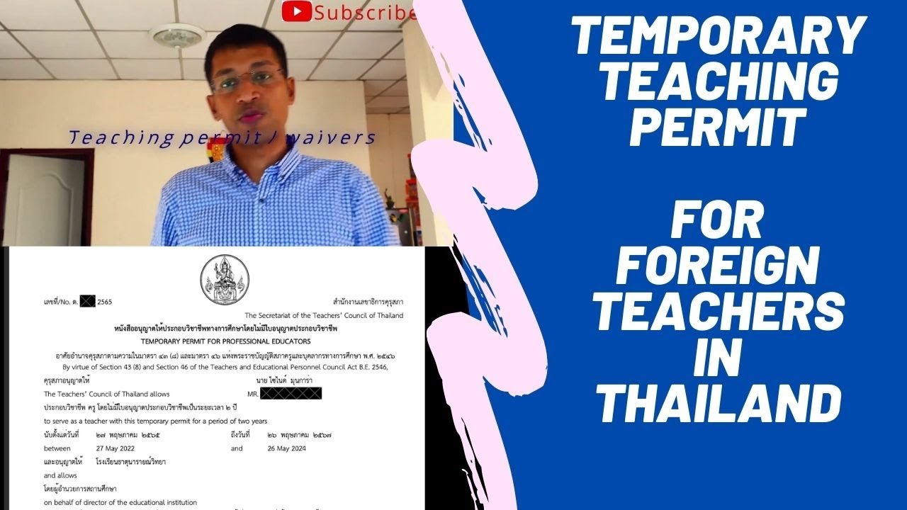 Temporary teaching permit foreign teachers in Thailand - YouTube