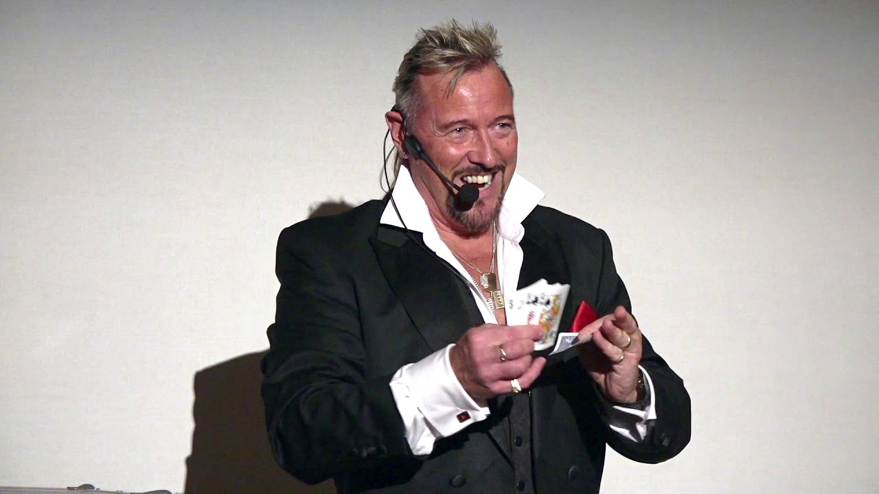 A 3 or 6 Card trick by Magic Circle Magician Gary Seagraves during 2019 ...