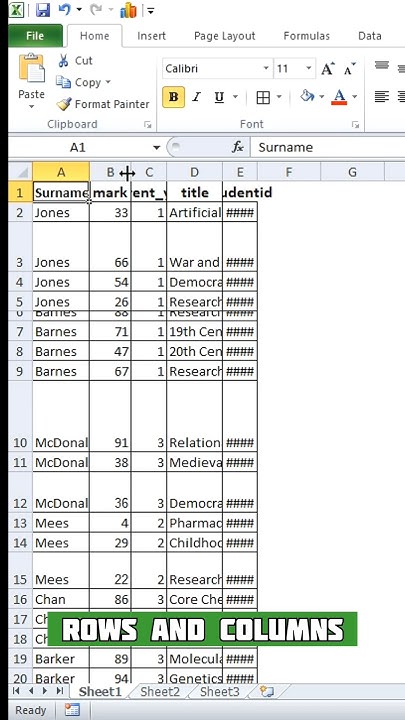 Excel Shortcuts Keys to Ajdust Rows and columns #excel - YouTube