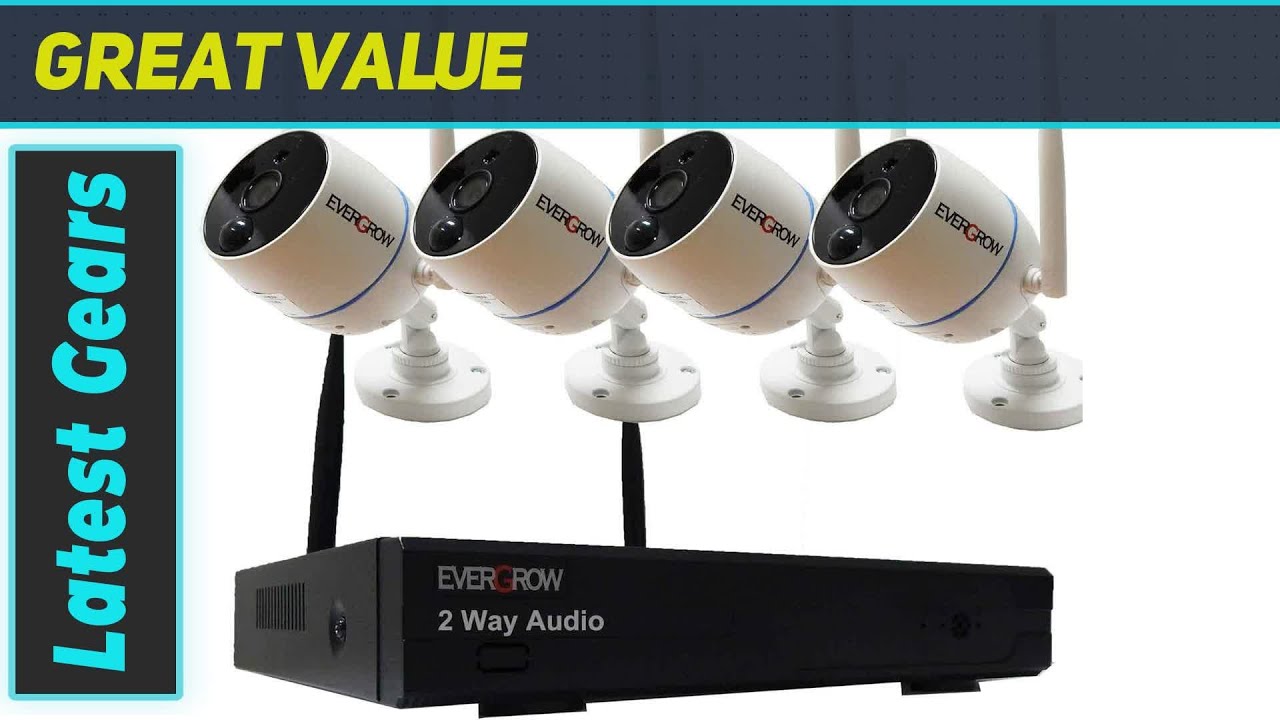 EverGrow 10 Channel 3MP Wireless Security Camera System with 2-Way ...