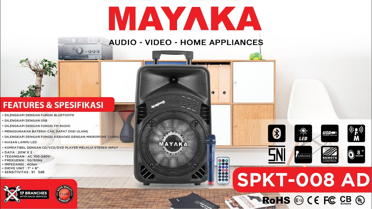 Mayaka Speaker Portable - SPKT-008 AD - YouTube