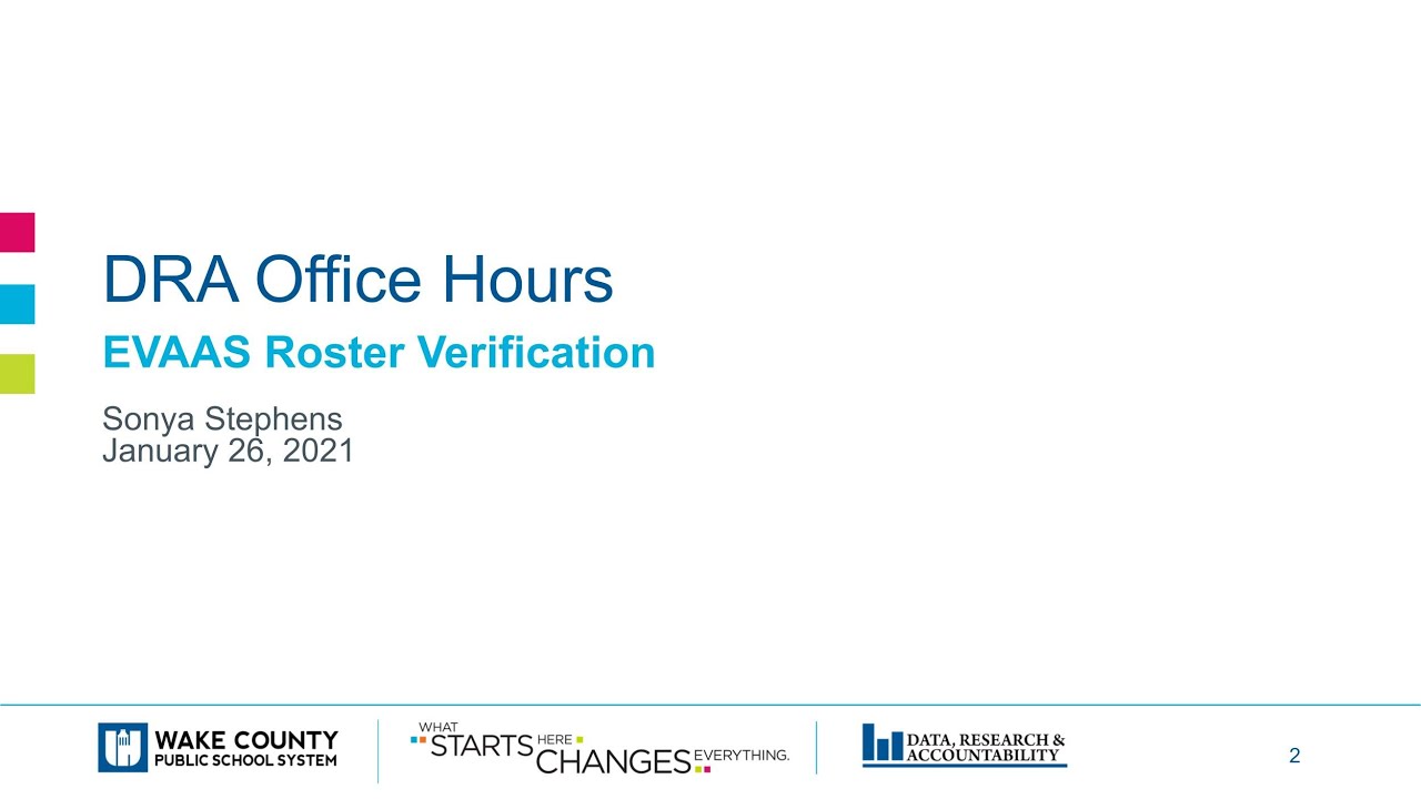 1/26/21 Are You Ready for the EVAAS Roster Verification Process? - YouTube