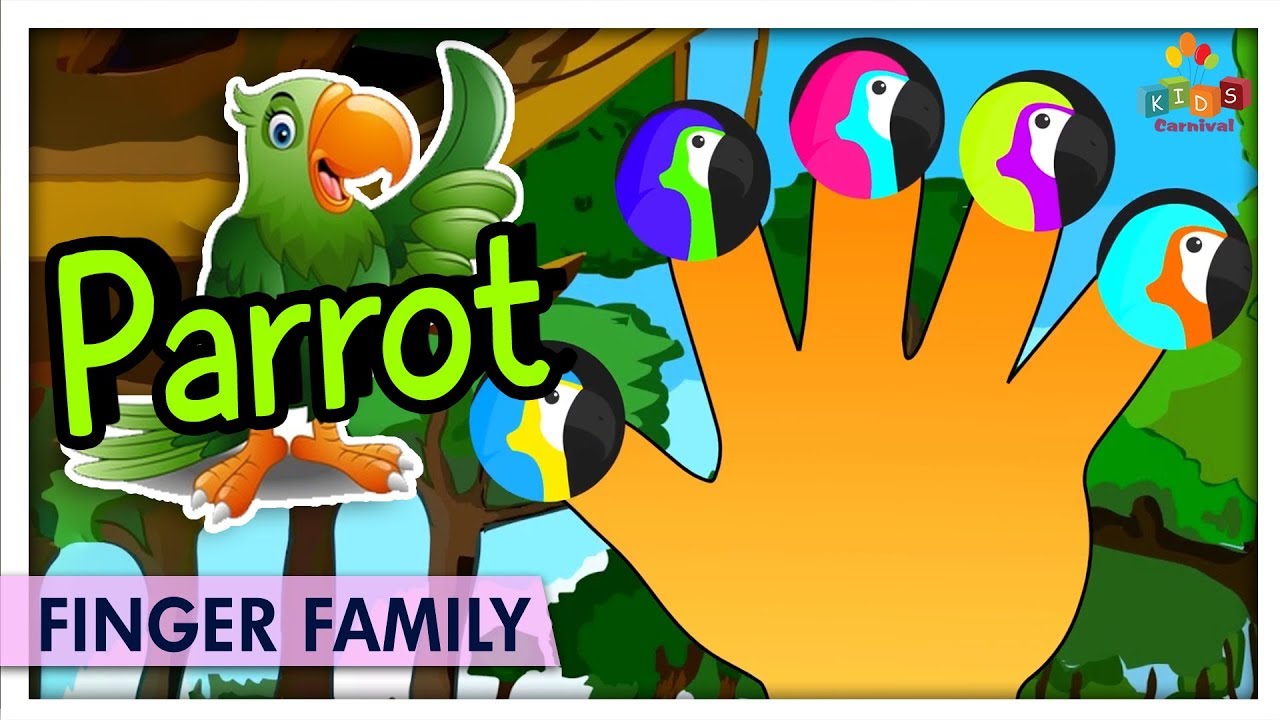 Parrot Finger Family | The Finger Family Nursery Rhymes | Kids Carnival ...
