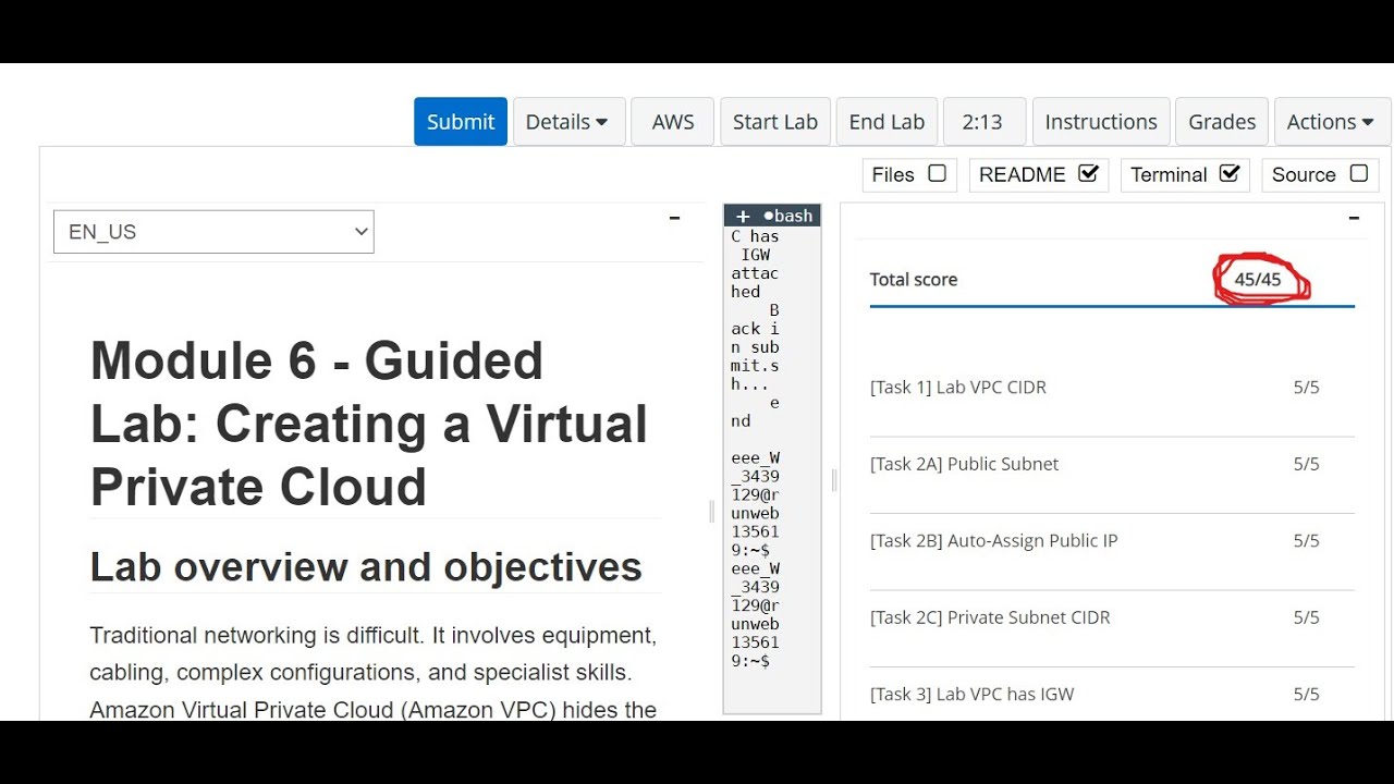 Aws Module 6 Guided Lab 4545 Creating A Virtual Private Cloud Aws Saa Alx Youtube
