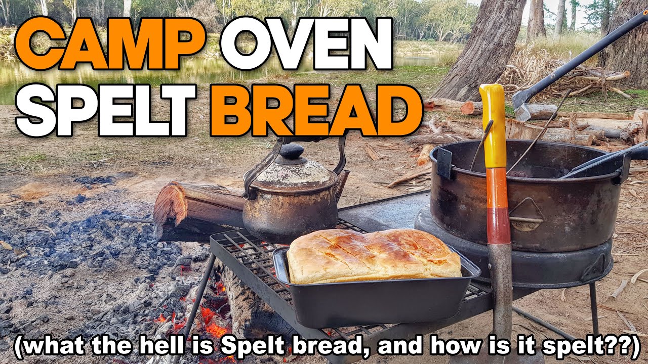 Camp oven bread. Baking a loaf of Spelt bread in the camp fire - YouTube