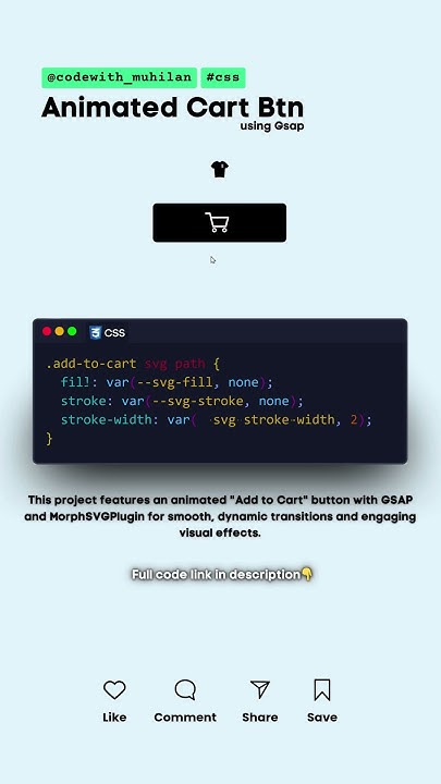 Animated Cart Button Codewithmuhilan Css Coding Youtube