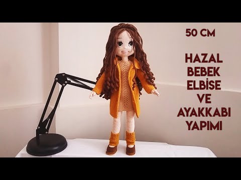 Hazal Bebek  elbise yapımı(how to crochet doll dresses English subtitle)
