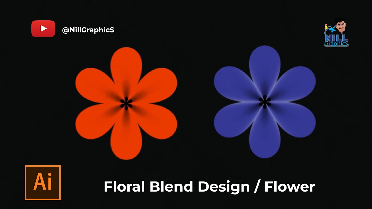 How to make Floral Blend Design / Flower Using Adobe Illustrator ...