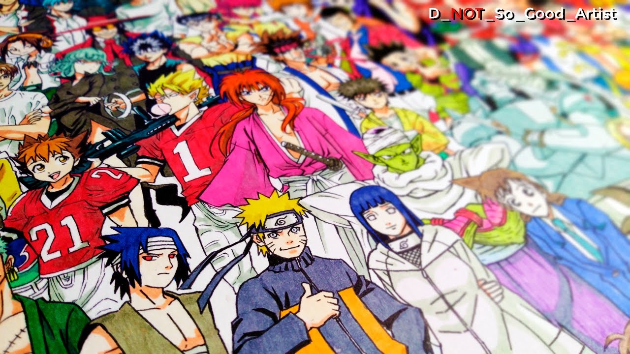 Drawing 100 Anime Characters | 1,000 Subscribers Special! - YouTube