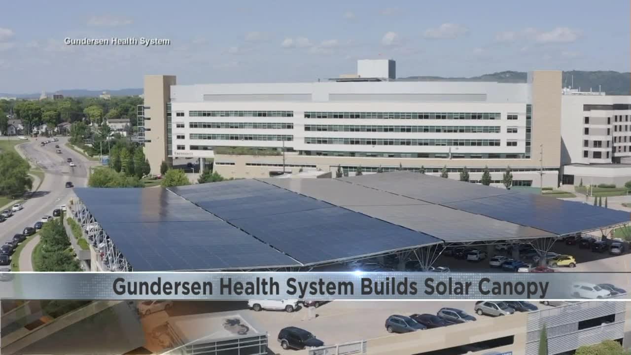 Gundersen Health System builds solar canopy above parking ramp - YouTube