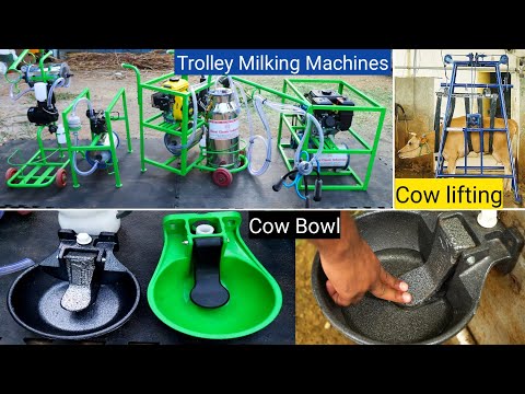 Trolley type milking machine, Cow Water Bowl & Cow Lifting Machine | Dairy Farms Equipment's | KCI
