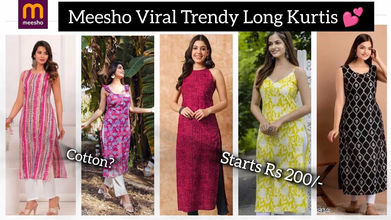 "💖 Trending Long Kurtis | Stylish & Comfortable Designs for College ...