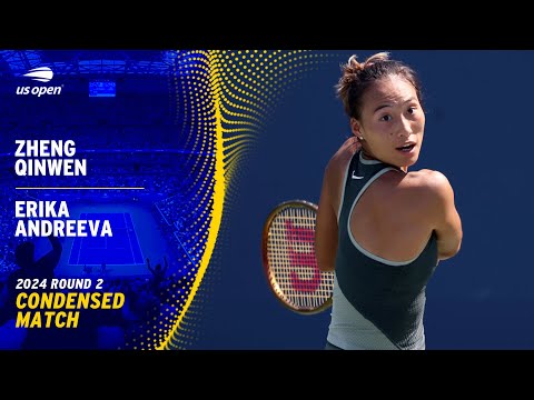 Zheng Qinwen vs. Erika Andreeva Condensed Match | 2024 US Open Round 2