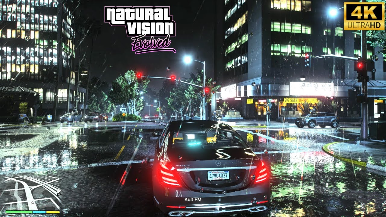 3 Minutes ride - GTA 5 Ultra Realistic Graphics QuantV + Natural vision ...