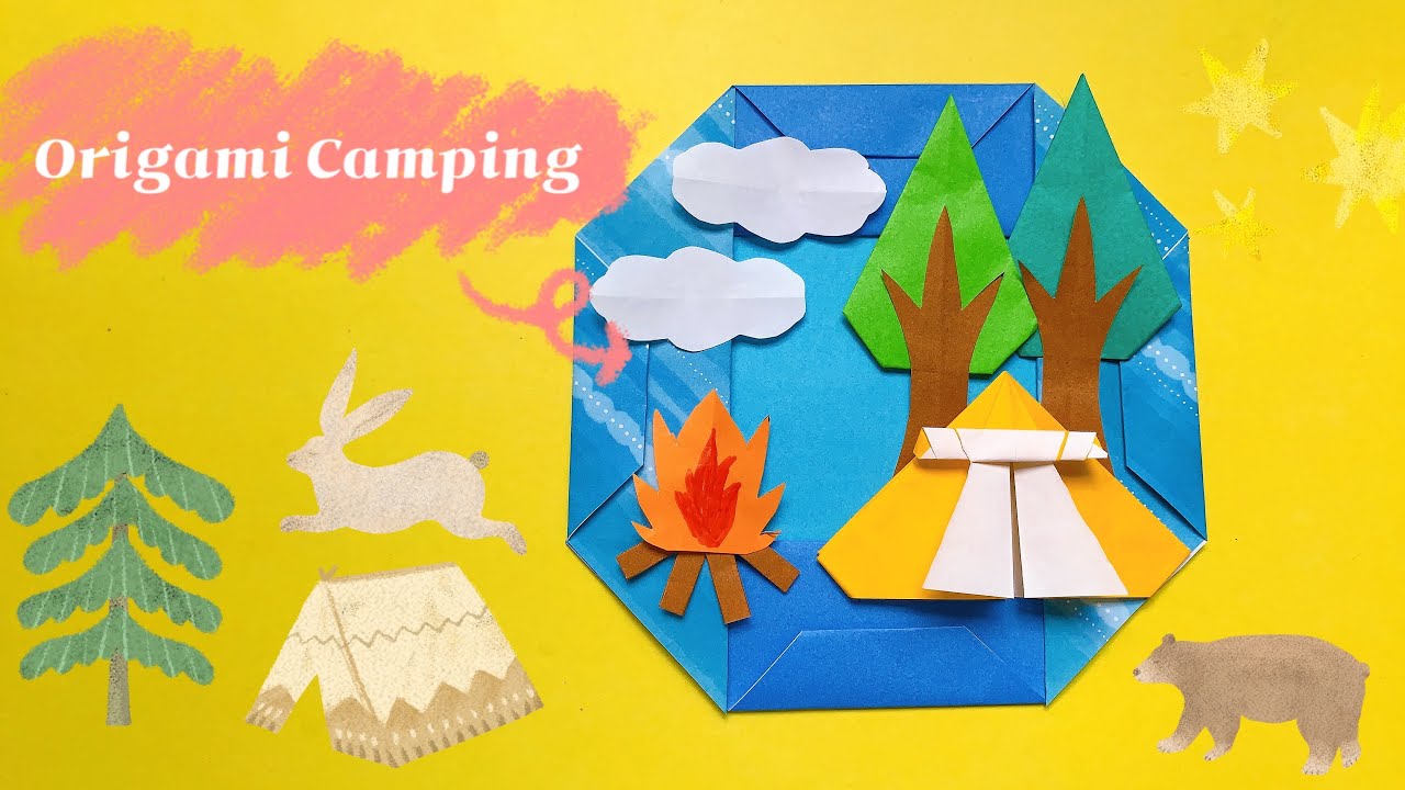 EP 304 Origami Campsite Origami tent พับกระดาษอยู่แคมป์ พับกระดาษเต็น ...