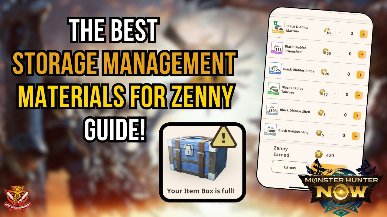 The BEST SELLING MATERIALS for ZENNY and STORAGE GUIDE! l Monster ...