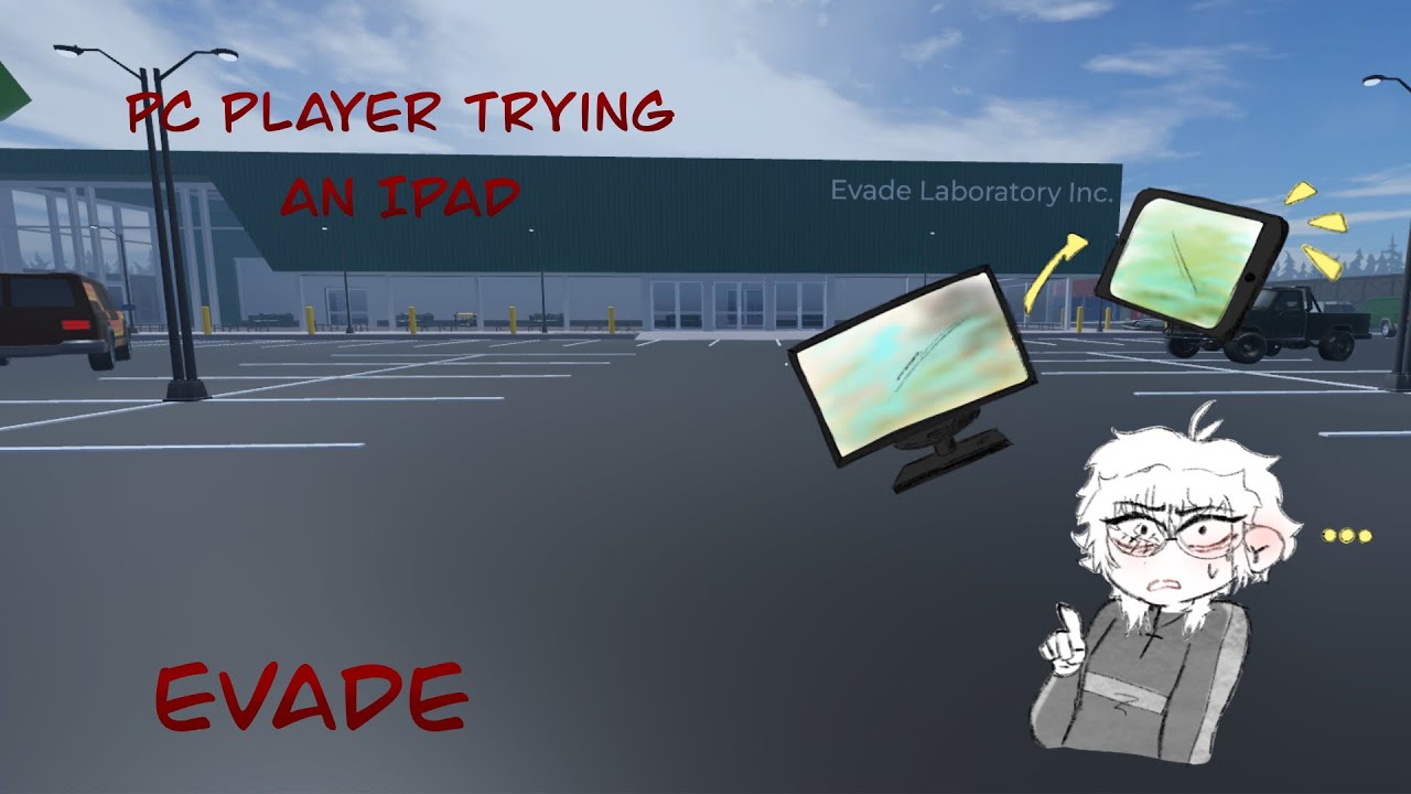 Evade Pc Player Tries IPad 😭 - YouTube