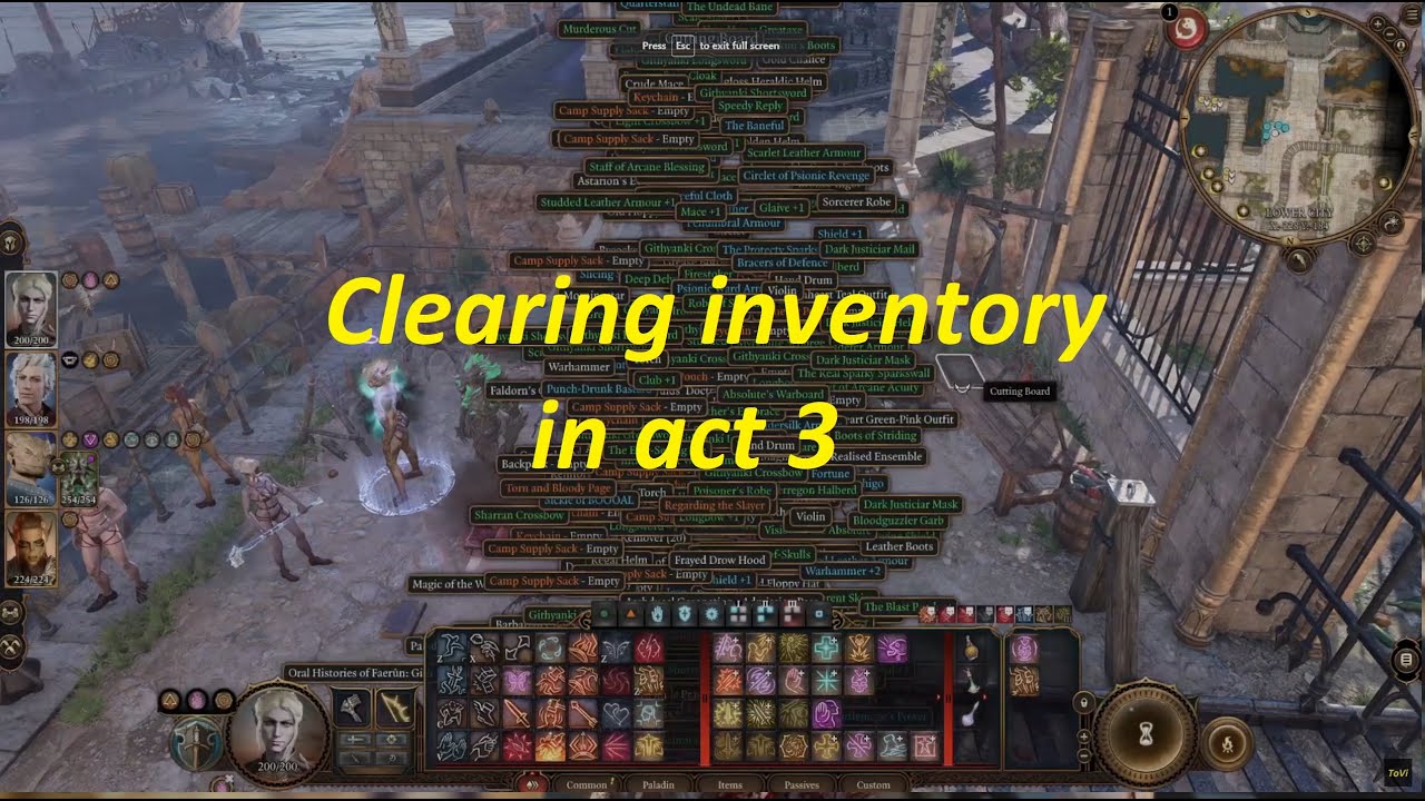 Clearing inventory in act 3 - BG3 - YouTube