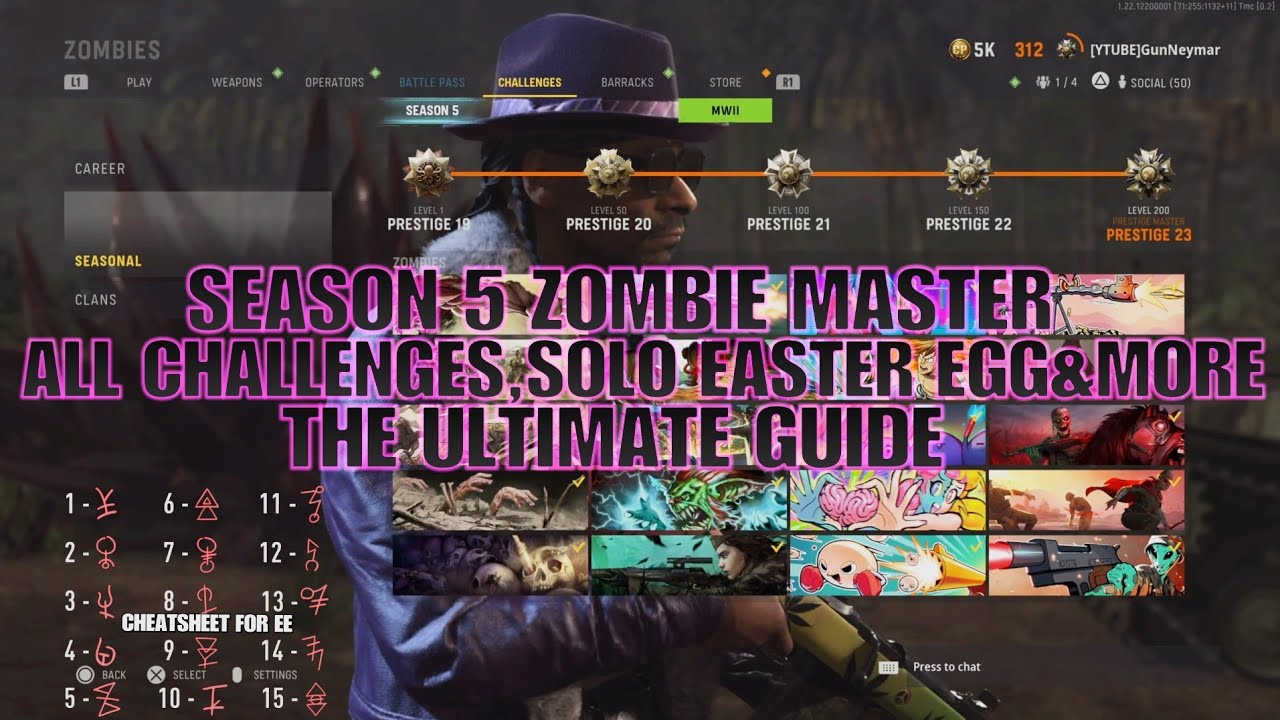 All Season 5 Zombie Mastery Challenges in Call Of Duty Vanguard - YouTube