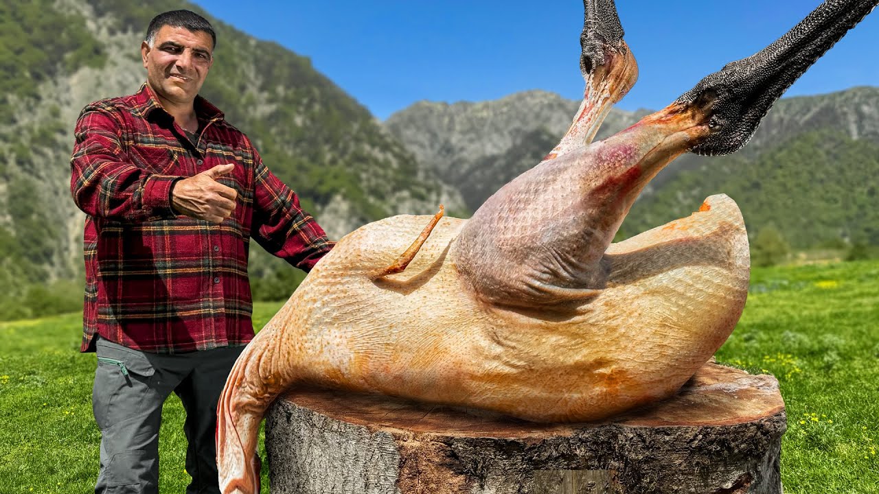 Roasting a Whole Ostrich in an Underground Oven! Incredible Taste and ...