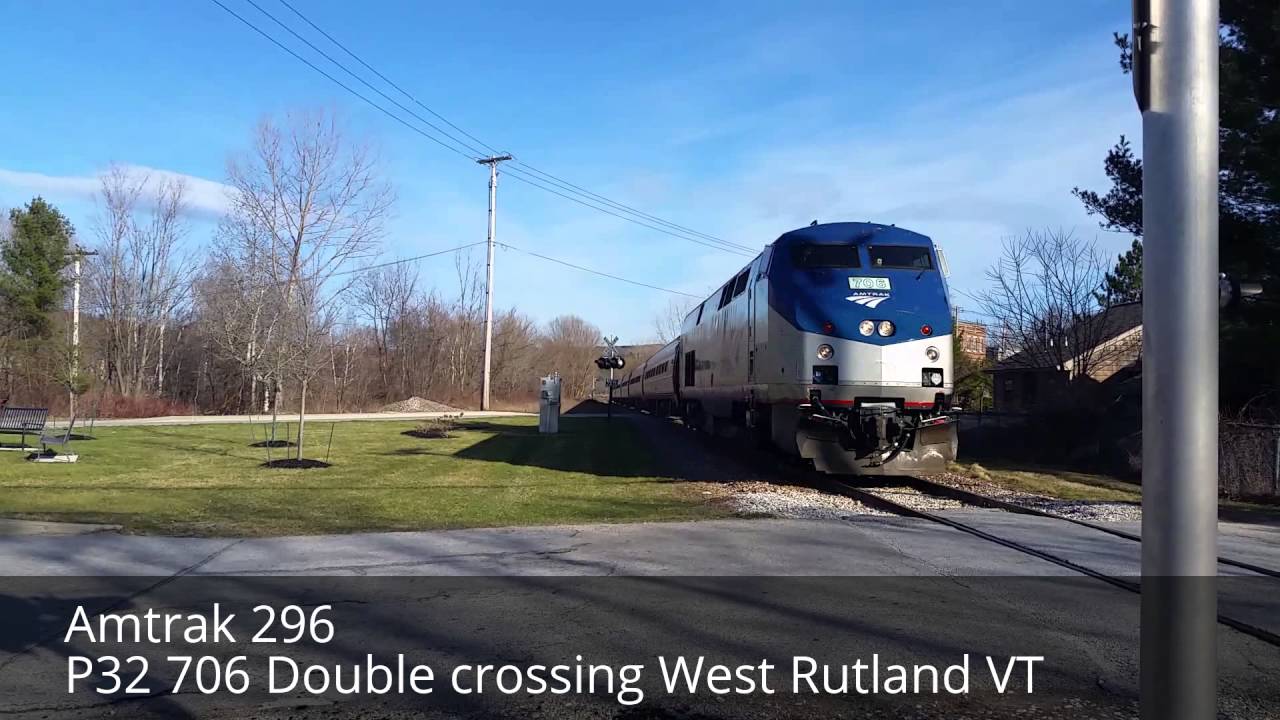Amtrak train chase 296 Rutland VT to Whitehall NY - YouTube