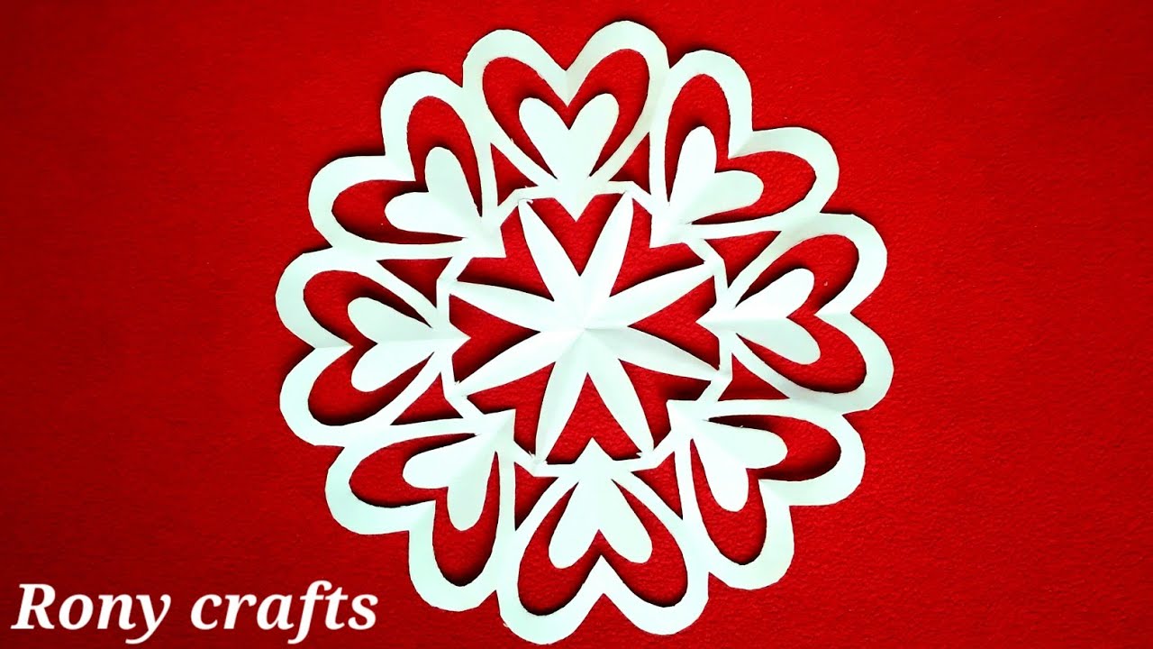 How to make a snowflake easy /kagojer full banano/paper heard shape ...