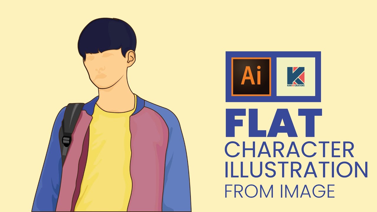 How to make flat character design from photo in Adobe Illustrator ...