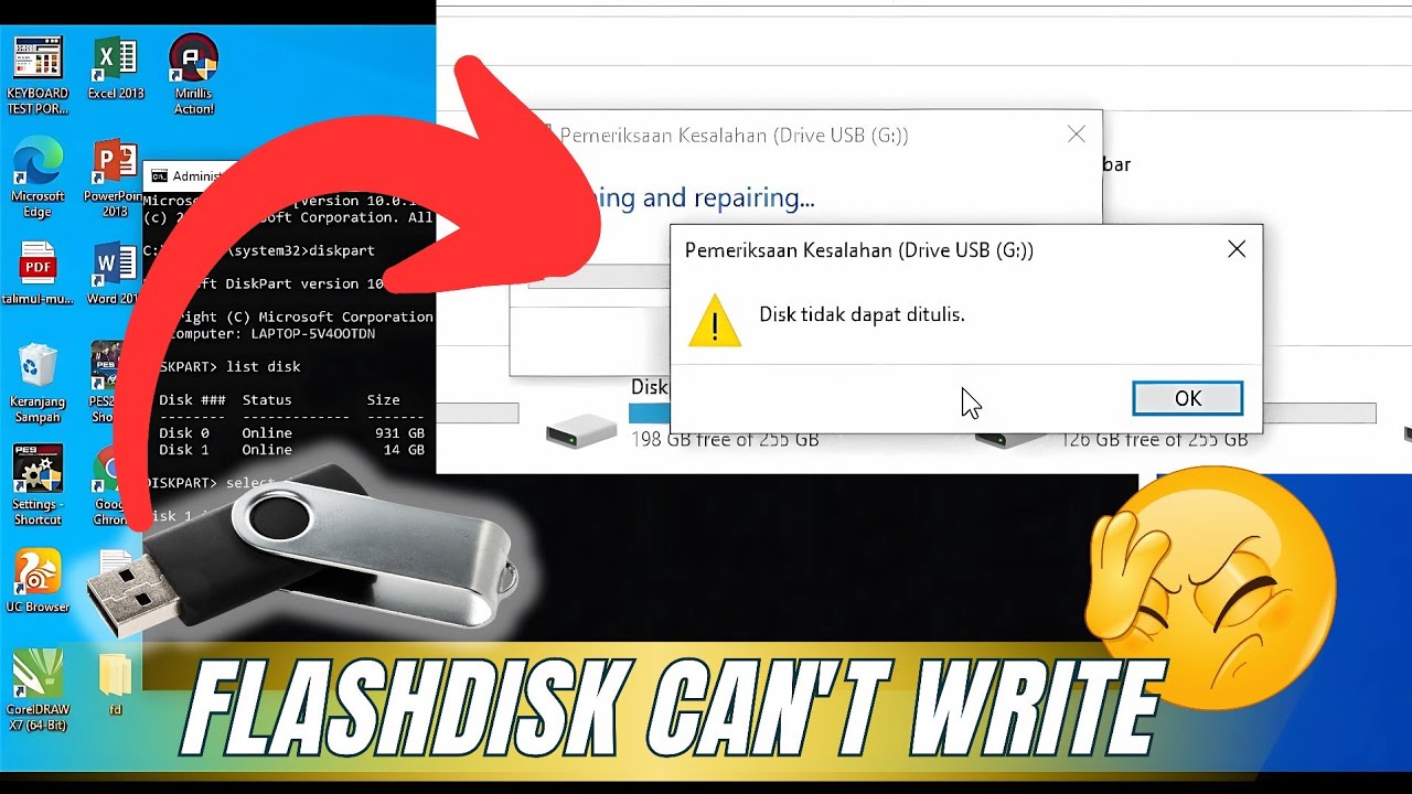 MENGATASI FLASHDISK WRITE ERROR - YouTube