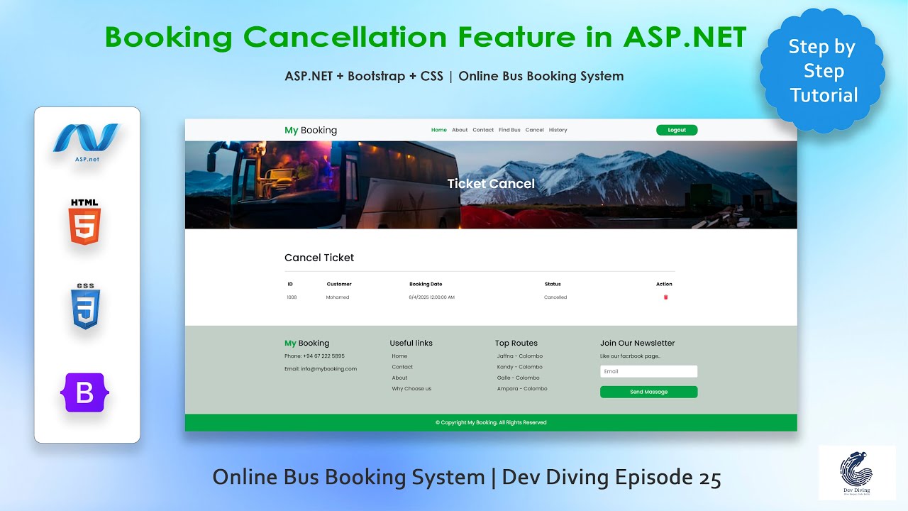 Booking Cancellation Feature in ASP.NET | Online Bus Booking System ...