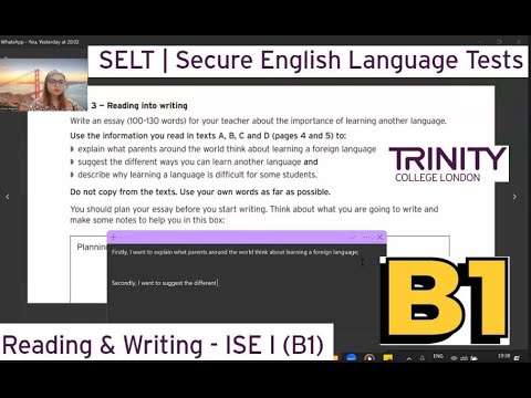 Trinity College London - ISE I (B1) Integrated Reading & Writing ...