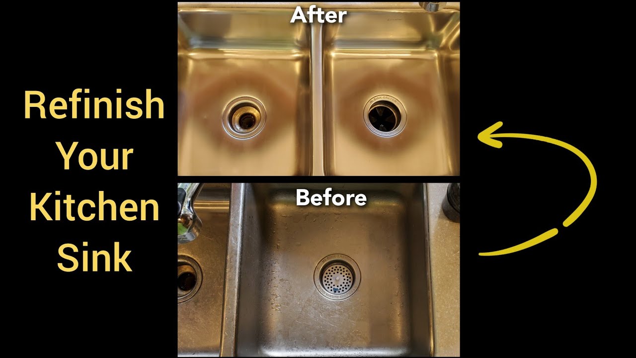 How to refinish a stainless steel kitchen sink - YouTube