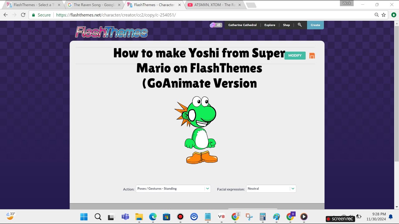 How to Make Yoshi from Super Mario 64 DS/Kart or World 2 on FlashThemes ...