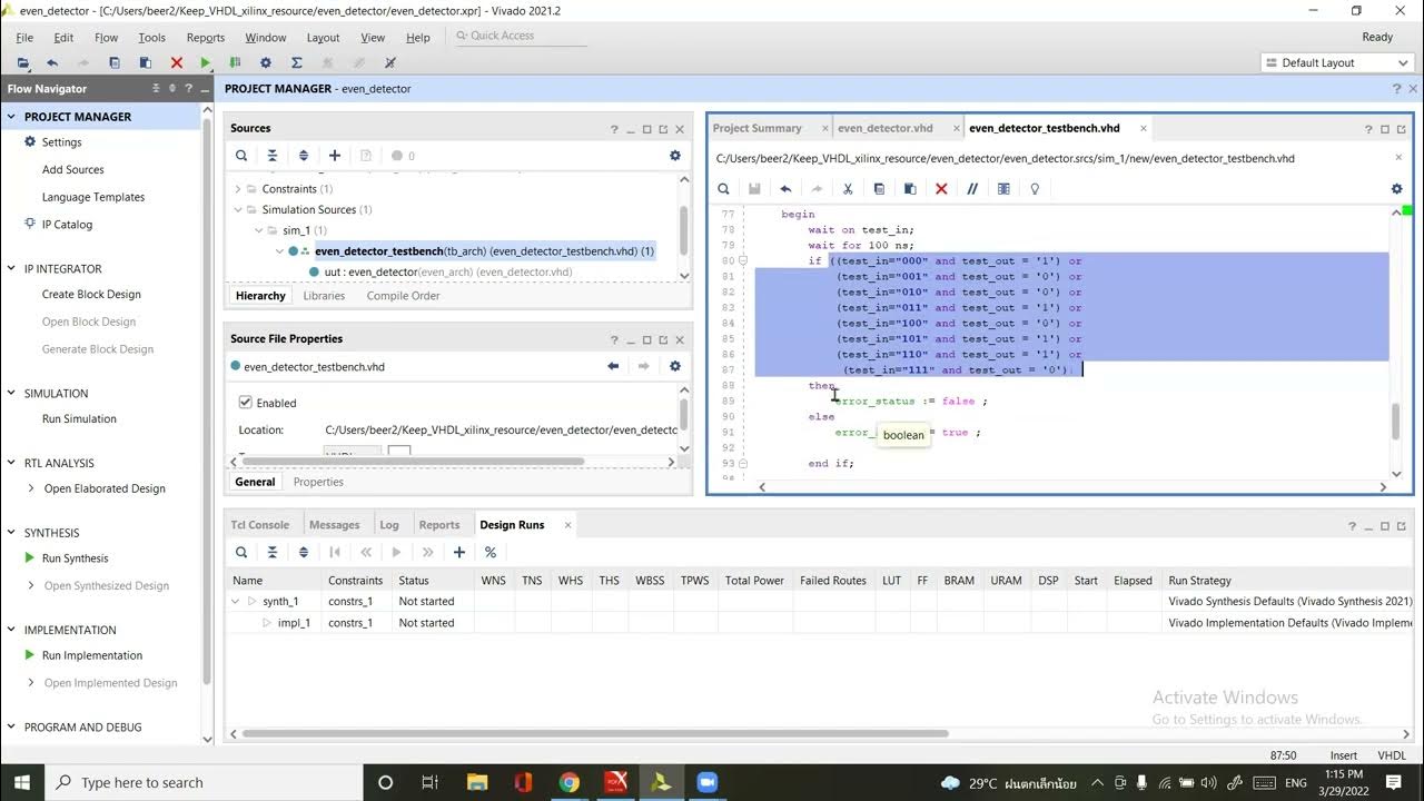 Testbench config vivado 2021.2 #thai - YouTube